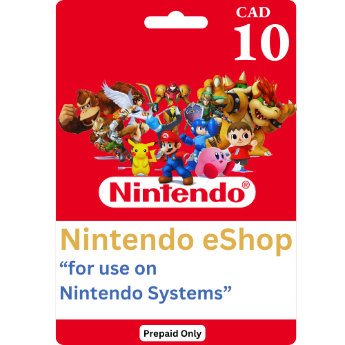 Nintendo Canada 10 Canadian Dollar CAD Instant Delivery Prepaid Only Product details 2071Mall